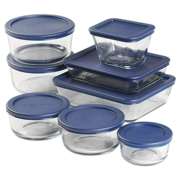Anchor Hocking 16 Piece Glass Storage Containers with Lids (8 Glass ...