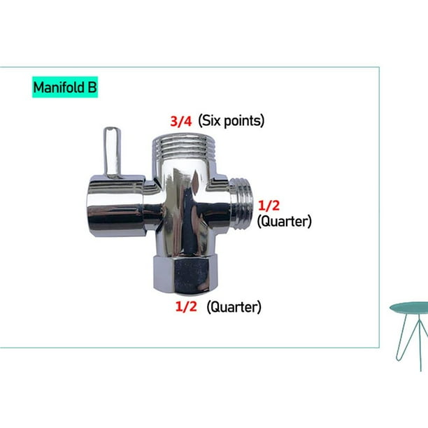 QualitChoice Diverter Valve 3 Way Water Separator Shower Tee Adapter T ...