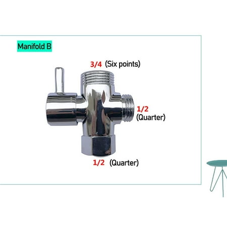 fashionhome Diverter Valve 3 Way Water Separator Shower Tee Adapter T ...