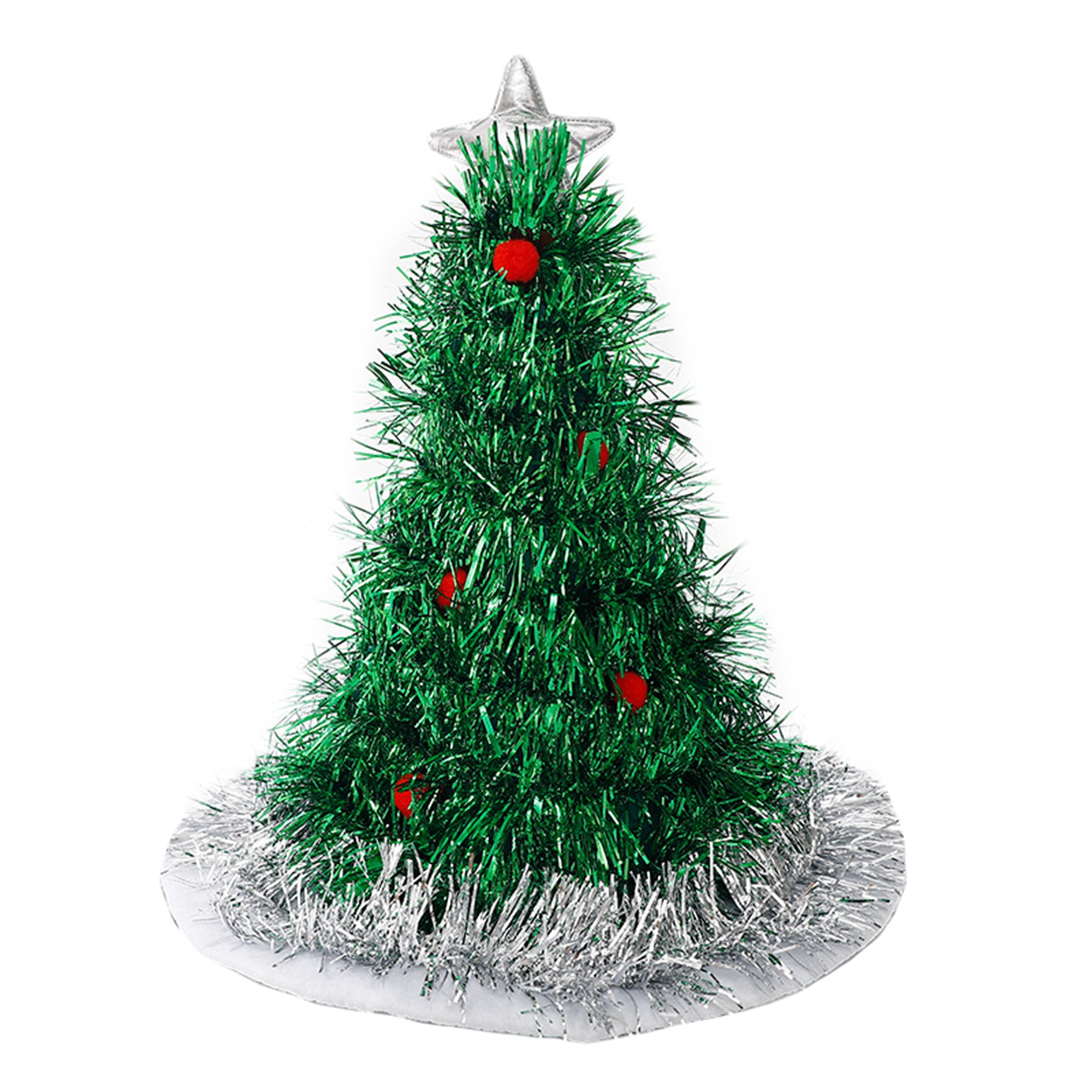 Inevnen Christmas Tree Hats for Adults Cartoon Tree Shaped Star Holiday ...