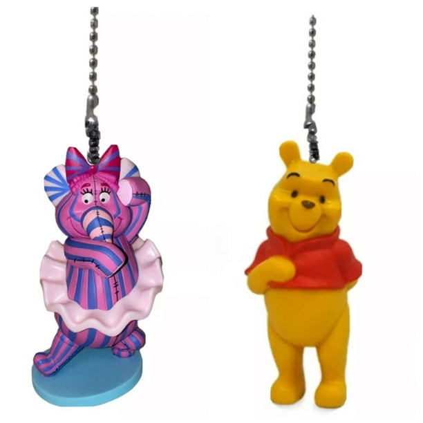Heffalump Woozle Lumpy & Pooh PVC Light Lamp Fan Pull 3” Figure Disney ...