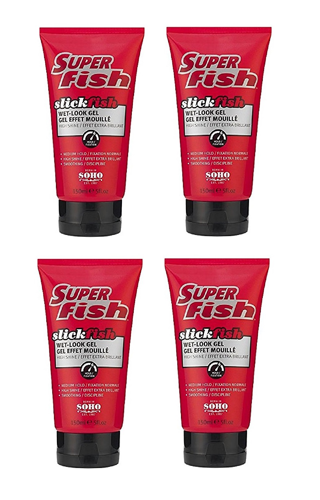 Super Fish SlickFish Wet Look Gel, Medium Hold, High Shine, Smoothing ...