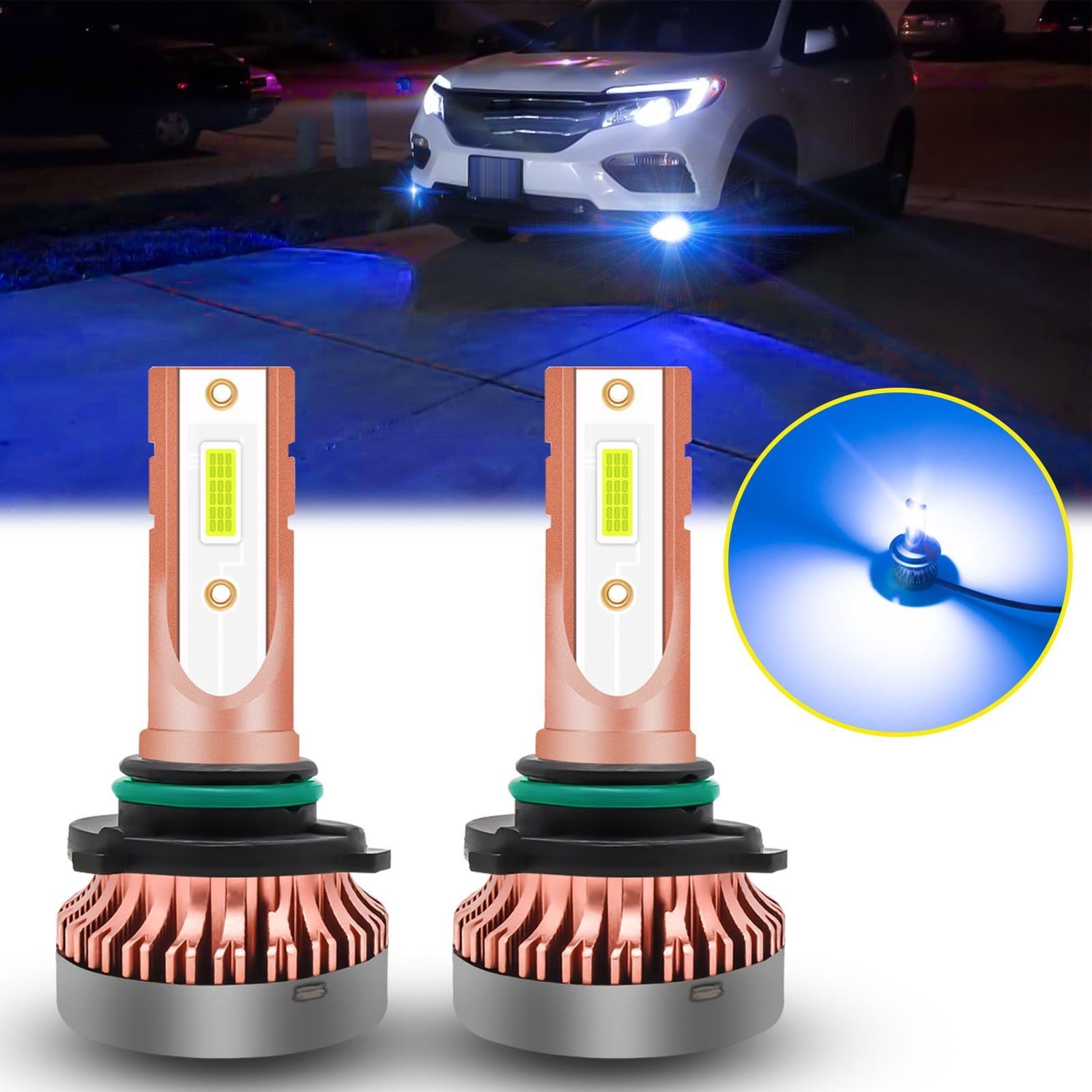Xotic Tech 9006 HB4 Ice Blue LED Fog Light Bulb Replacement, High Power ...