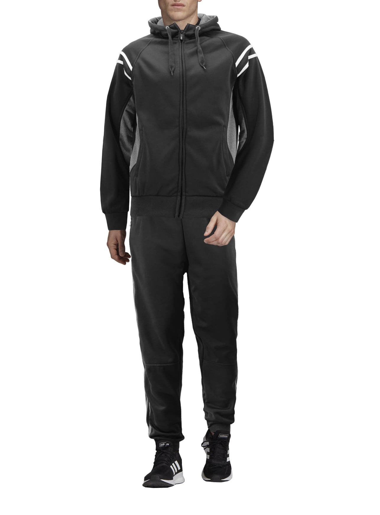 Men's Hooded Working Out Running Gym Fitness Casual Jogging Tracksuit 2 ...