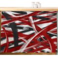 Abstract Red Waves Small Cabinet Curtains 10"W x 11"L, Modern Black ...