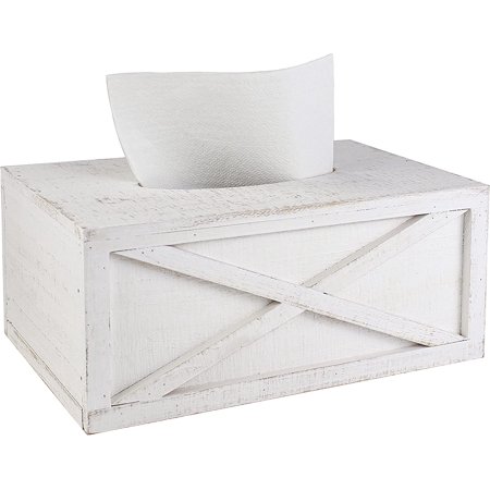 Rustic Square Fir Wood Tissue Box Cover Holder with Slide-Out Bottom ...