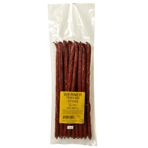 Werner Jerky Teriyaki Beef Sticks 20 count - Walmart.com - Walmart.com
