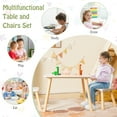 Exdeerjoy 3 Pieces Kids Table & Chairs Set Children Wooden Furniture ...