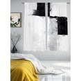 Abstract Graffiti Black Gray White Chiffon Sheer Curtains 72 Inches ...