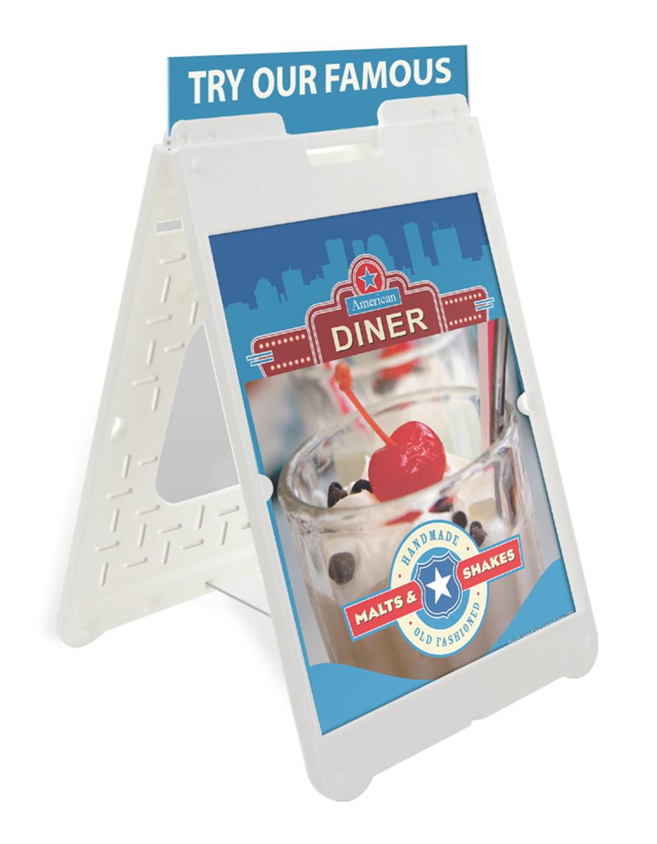 22 x 28 Signicade Sidewalk A-Frame Curb Sign with 2 Non-glare Lenses ...