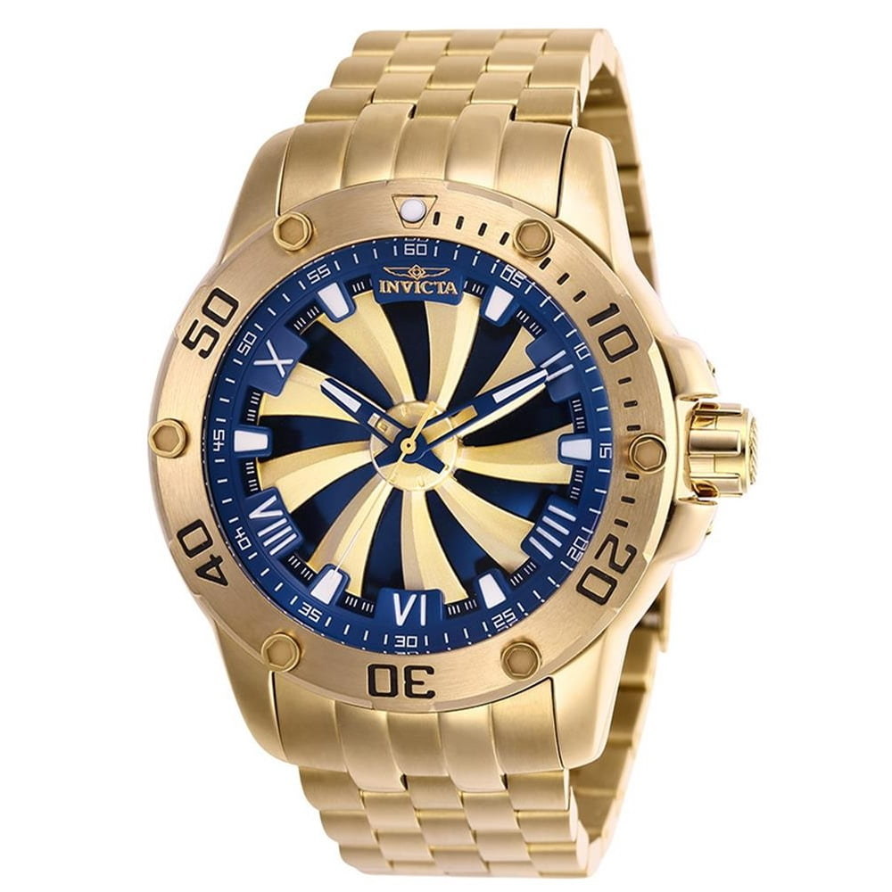Invicta - Invicta Men's SPEEDWAY Gold-Tone Steel Bracelet & Case Flame ...