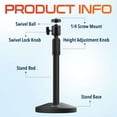 Delton T301 Webcam Stand, Camera Stand for Desk, Adjustable Height ...