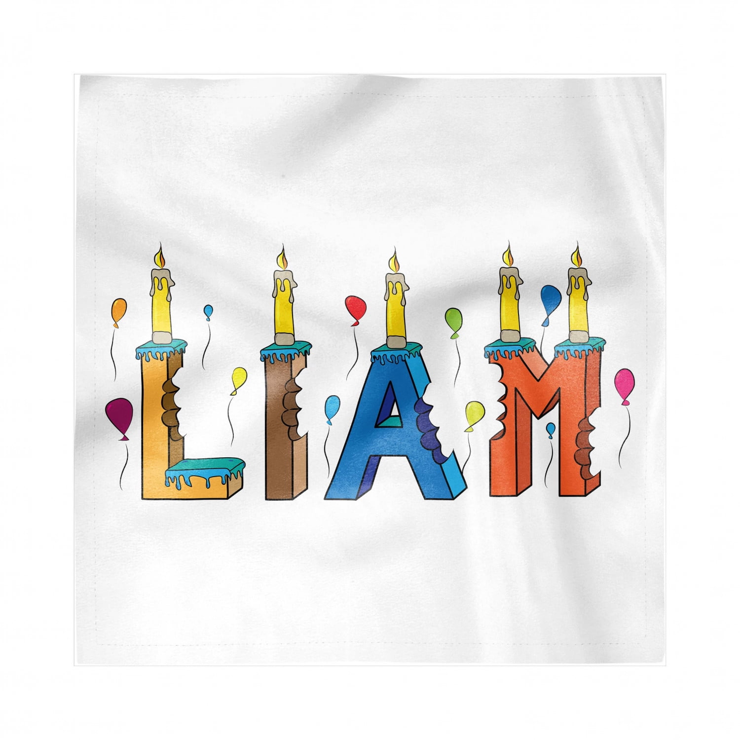 Liam Decorative Satin Napkins Set of 4, English First Name in a ...