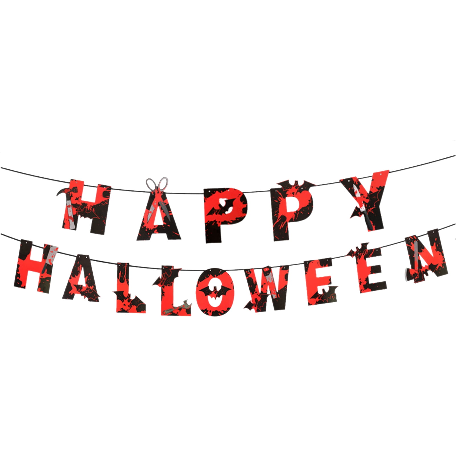 Mewmewcat 10FT Happy Bloody Banner Scary Hanging Banner Bloody Garland ...