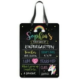 Personalized Planet First Day of School Unicorn Dry-Erase Sign, Black ...