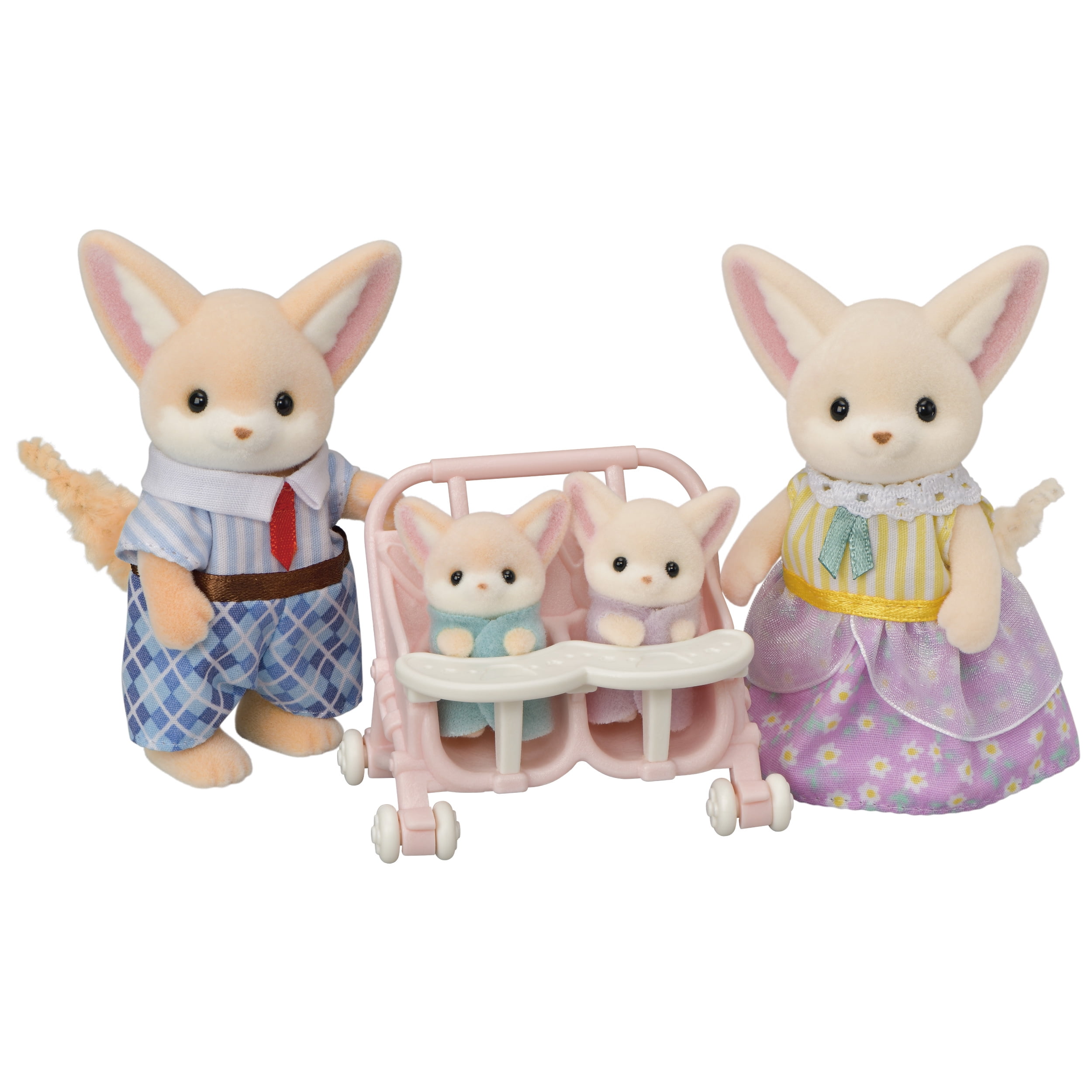 Calico Critters Fennec Fox Family, Set of 4 Collectible Doll Figures ...