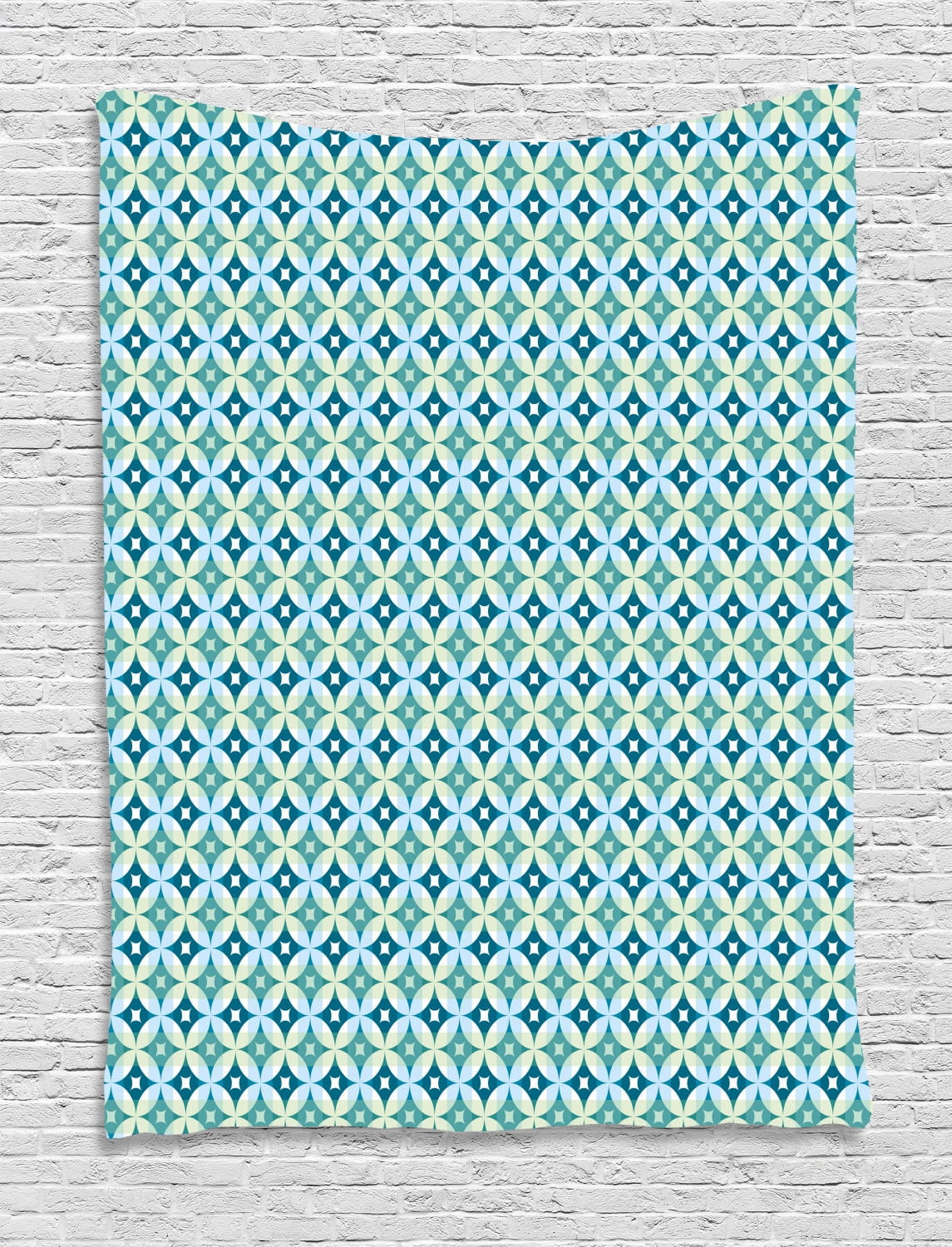 Mid Century Tapestry, Vintage Diamond Pattern with Argyle Backdrop ...