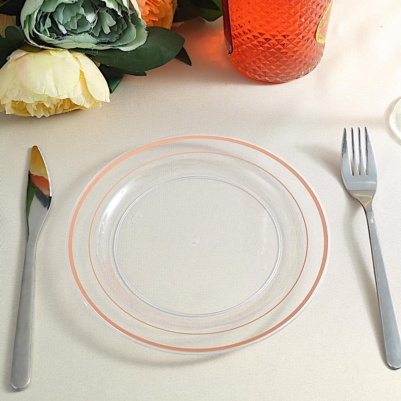 Balsa Circle 10 Pieces Disposable Plastic Round Plates - 8" Clear with ...