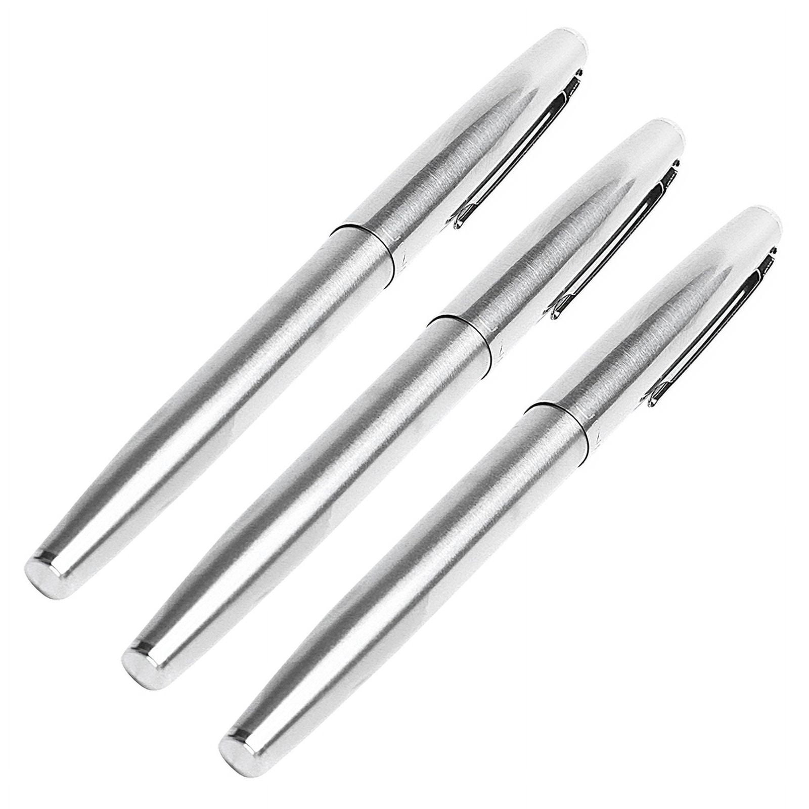3X Pluma EstilográFica de Acero con Punta Extra Fina de 0,38 mm Plumas ...