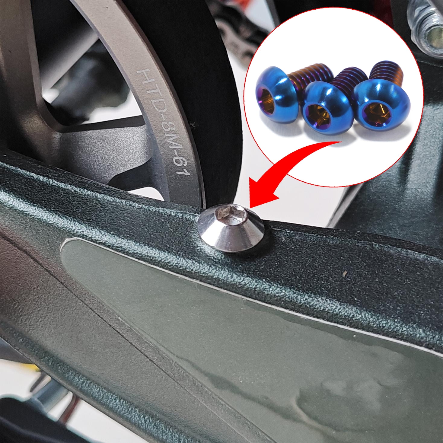 Tarazon 3Pcs Titanium Bolts Screws for Belt Pulley Sprocket Guard for ...