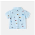 Coerni Toddler Boys Polo Shirts Funny Cartoon Print Button Lapel Short ...