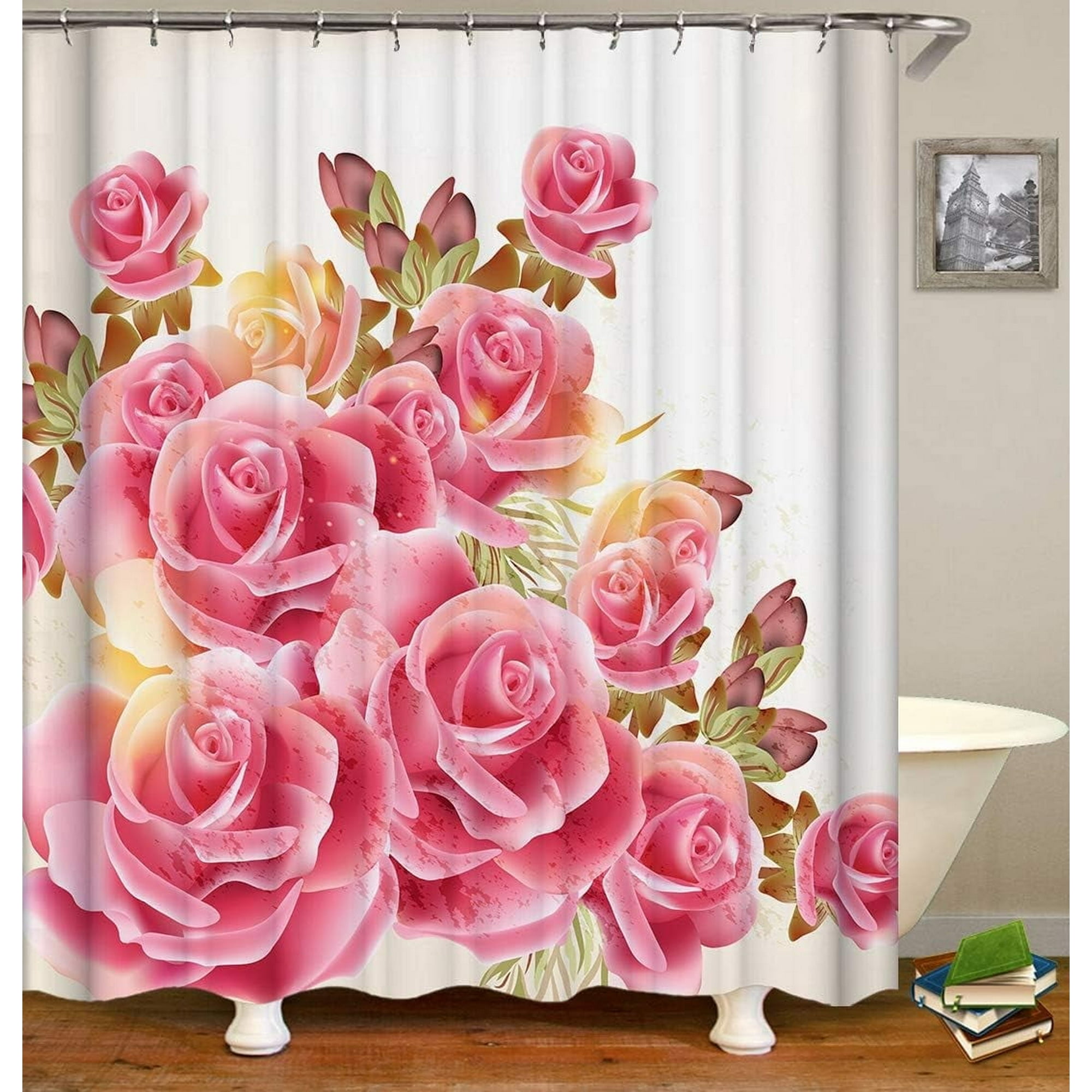 Click here for Vqqq2cru Pink Rose Shower Curtain  Elegant Romanti... prices