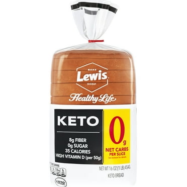 Nature's Own Life Keto Soft White Bread, 1g Net Carb, 16 oz Loaf ...