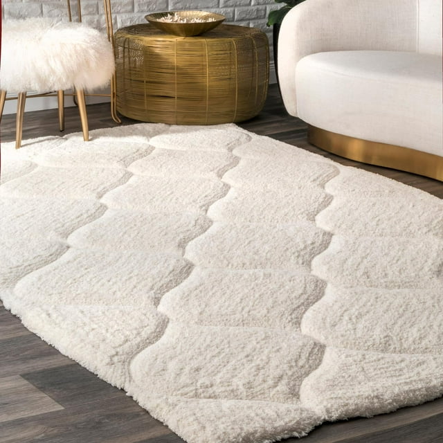 MoDRN Glam Sculpted Shag Hand Tufted Area Rug - Walmart.com