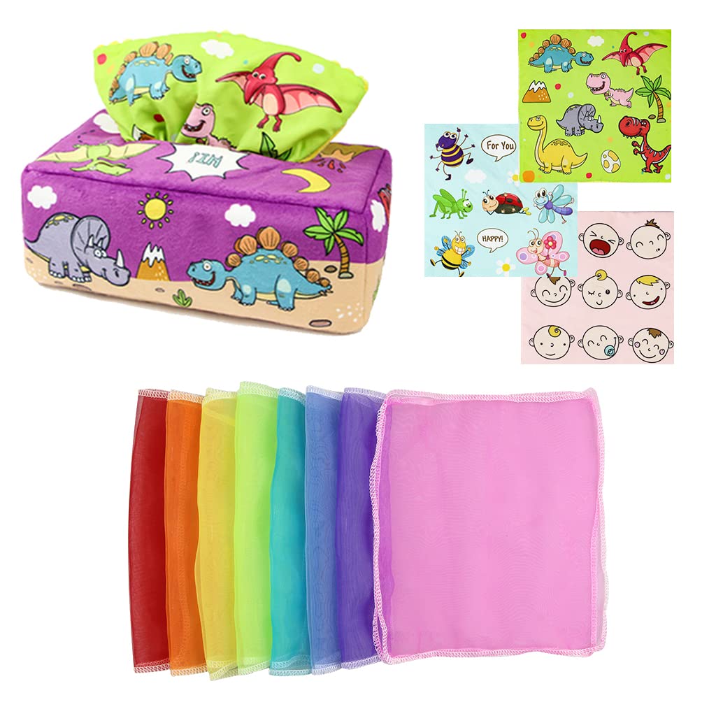 JanYoo Baby Tissue Box Toy,Montessori Toys 6 to 12 Months Magic Tissue ...