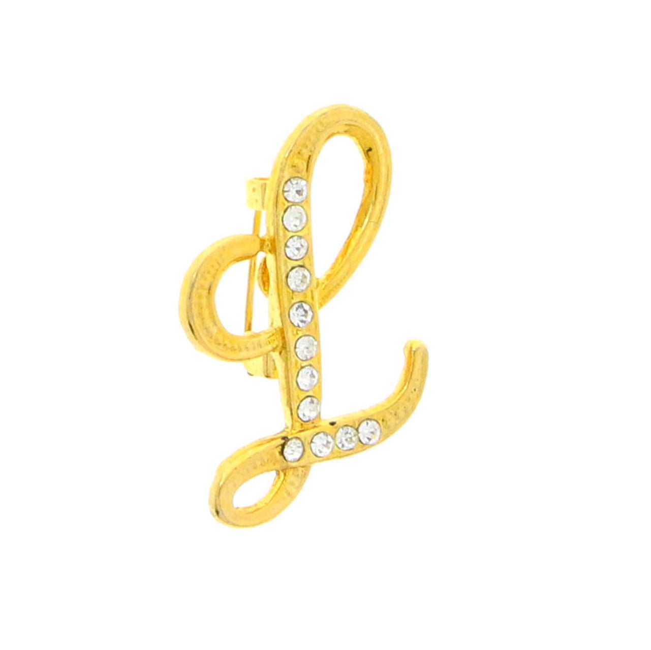 L Brooch-Pin With Crystal Accents Gold-Tone Color #LQP1051 - Walmart.com