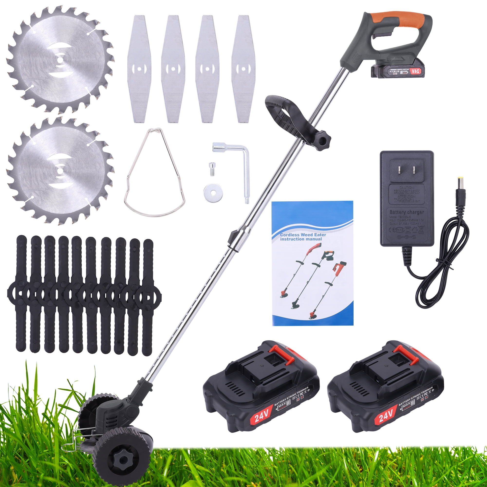 Cordless Weeder Mower Battery Powered 21V Electric Weeder Brush Cutter ...