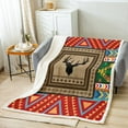 Deer Antlers Throw Blanket Throw Size Aztec Farmhouse Style Fleece ...