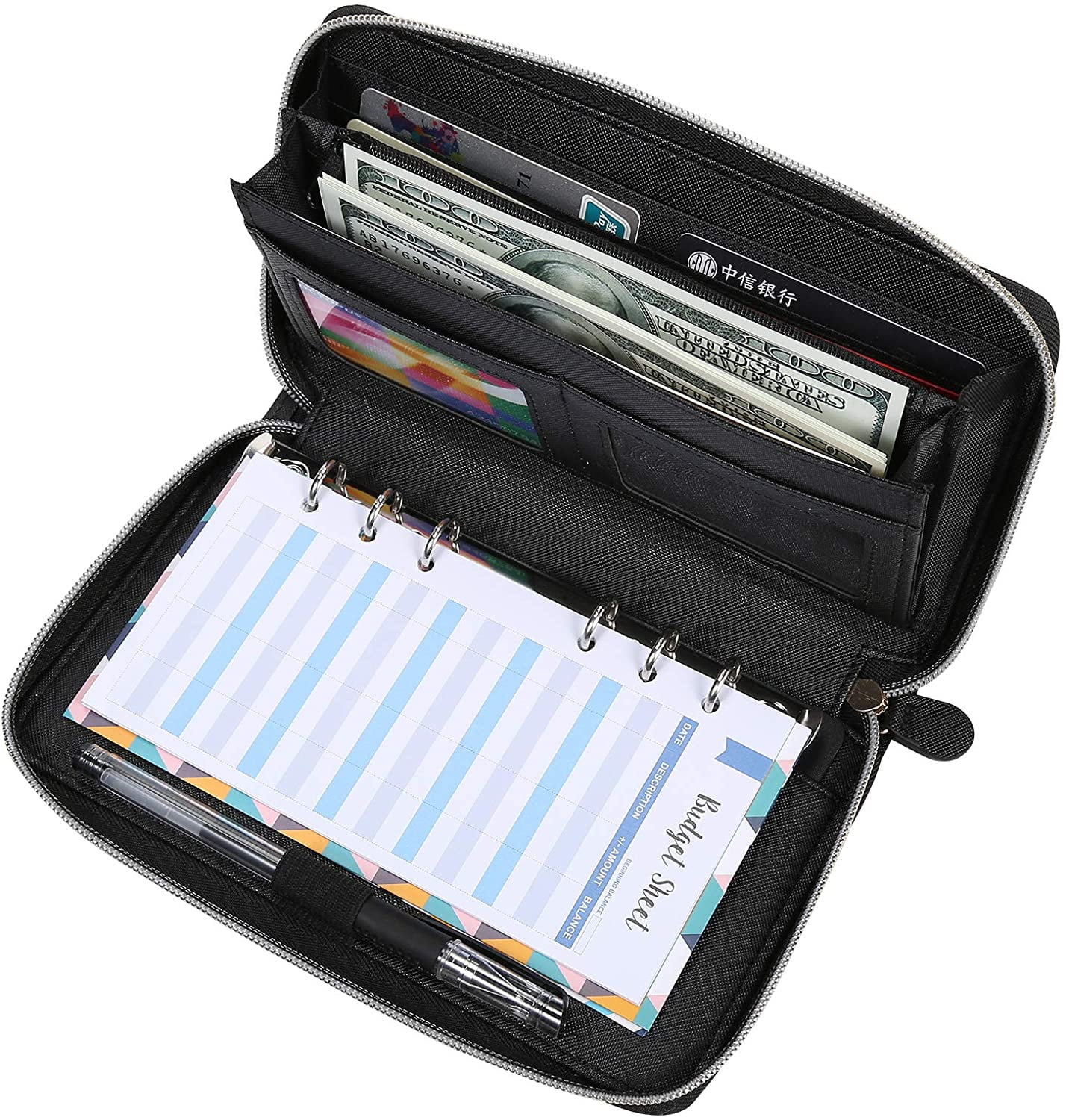 Cash Budget Envelope Wallet All-in-One Cash Envelope System Wallet with ...