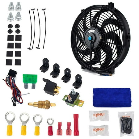 Car Cooling Fan, 12v 80w Universal 10-blade Curved Blade Electric ...