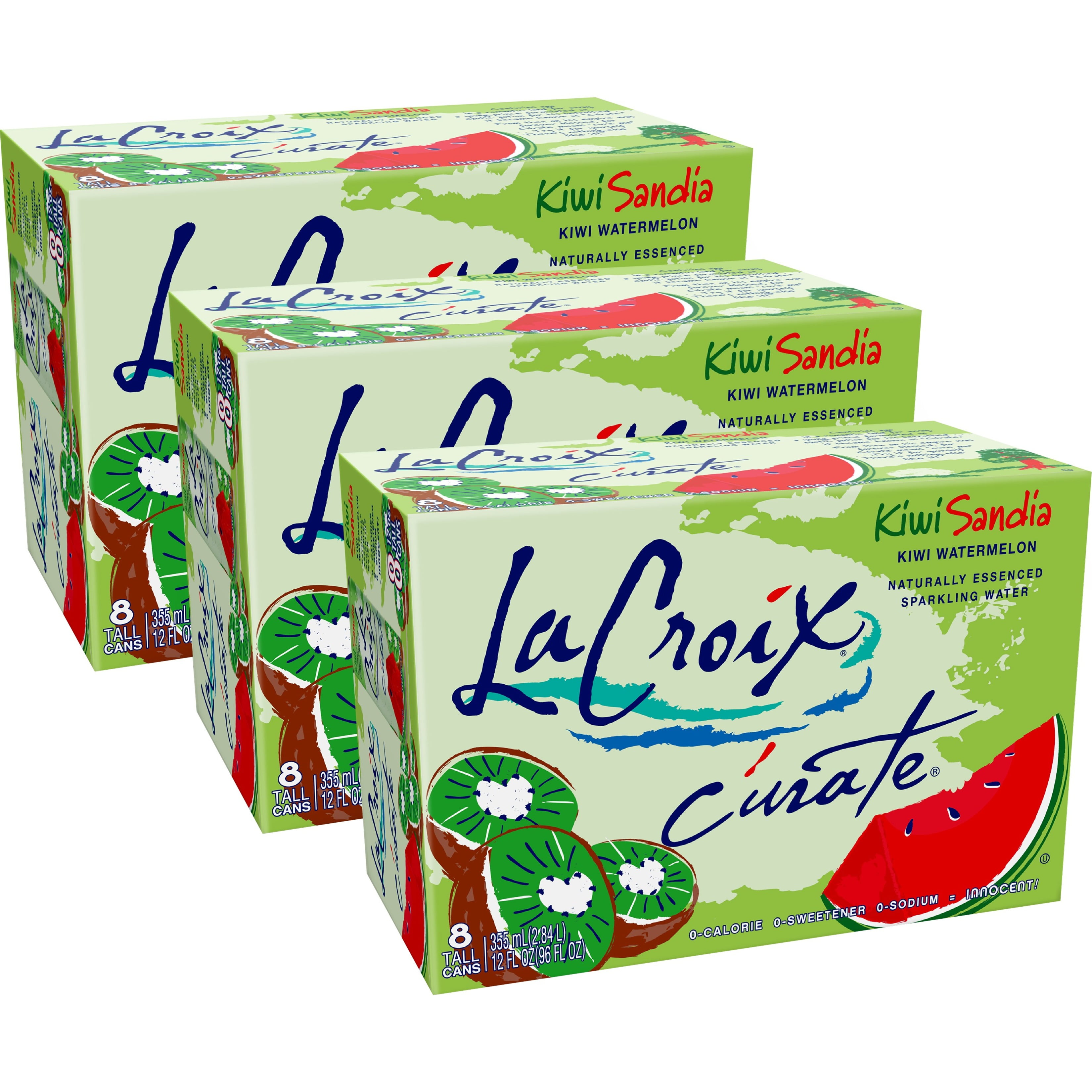 LaCroix Sparkling Water Curate, Kiwi Sandia (Kiwi Watermelon)- 3/8 packs 12 oz - Walmart.com