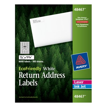 Avery Repositionable Address Labels, Repositionable Adhesive, 1" x 2-5/ ...