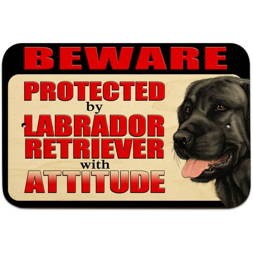 Beware Protected by Labrador Retriever with Attitude - Black Lab Sign ...
