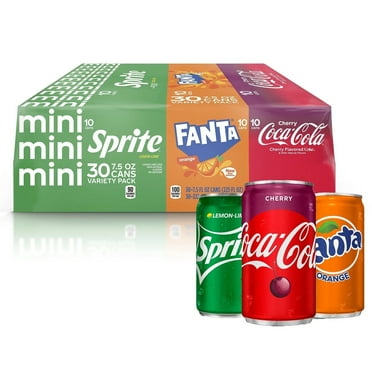 Coca-Cola Mini Cans 7.5oz 30pk, Small Soda Can Pack for Refreshing ...