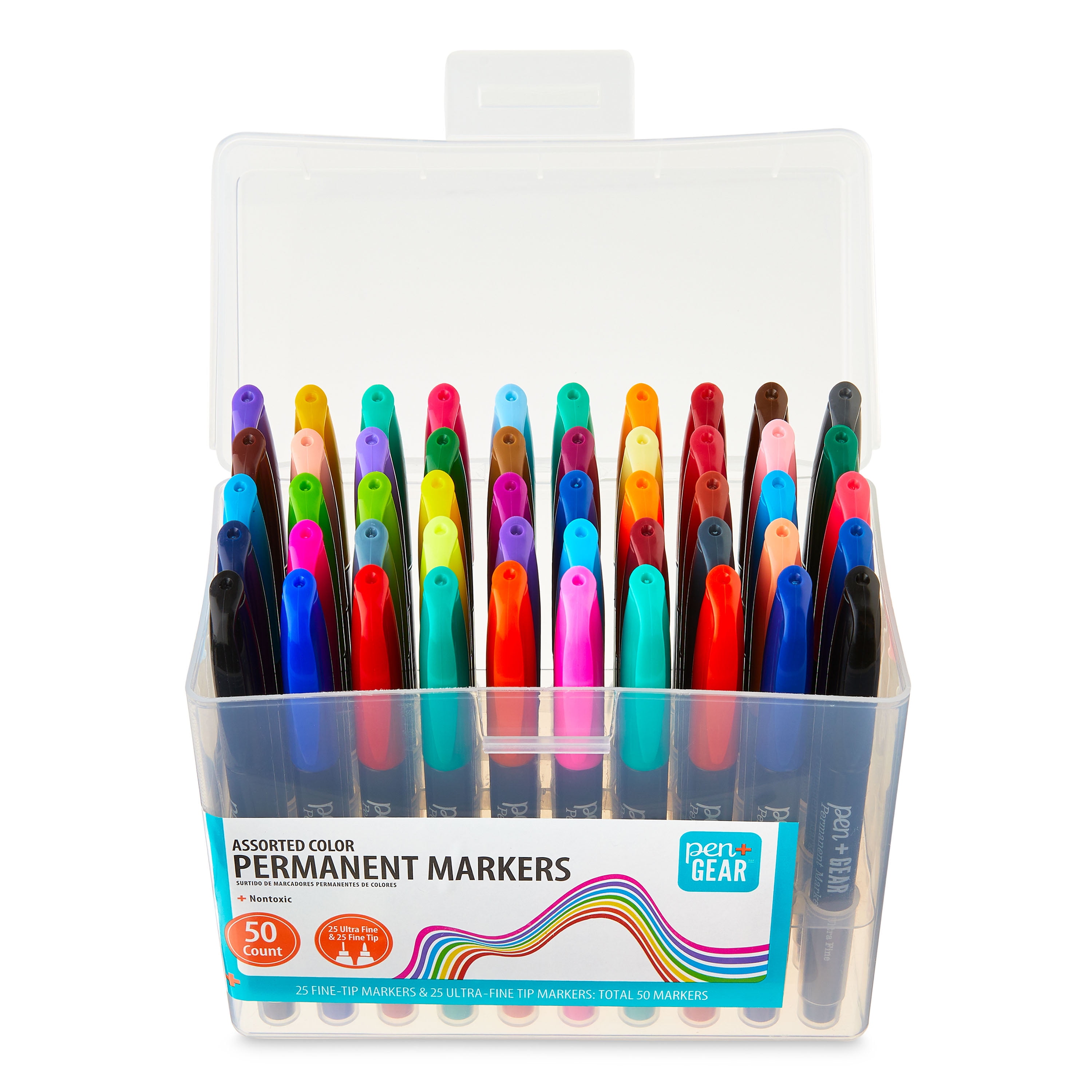 Pen Gear Permanent Markers Fine Ultra Fine Tip Assorted Colors 50 Count Walmart