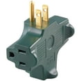 Hyper Tough Heavy Duty 3-Outlet Grounded Adapter Green, Indoor Wall ...