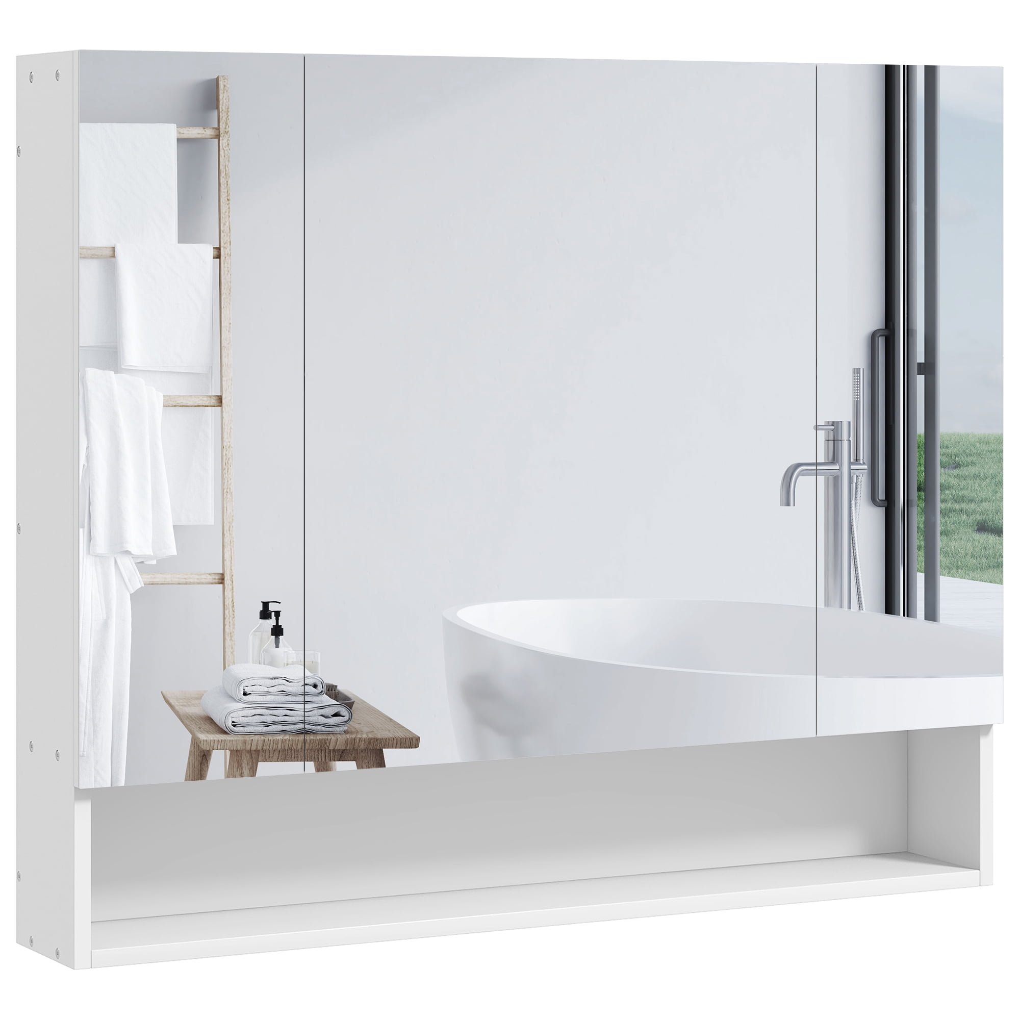 Click here for Kleankin Wall Mounted Bathroom Medicine Cabinet Wi... prices