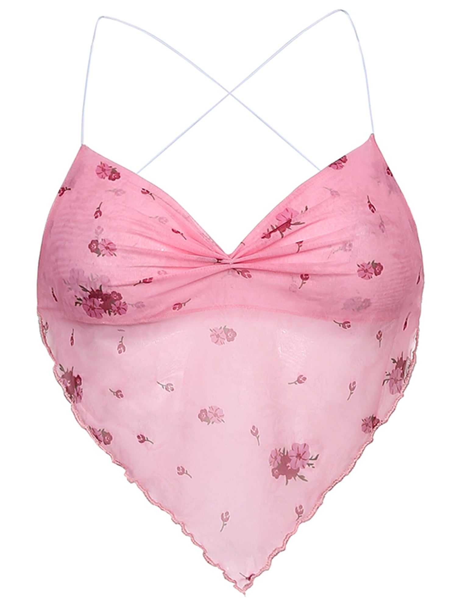 Dewadbow Women E-Girls Aesthetic Kawaii Sleeveless Backless Crop Top ...