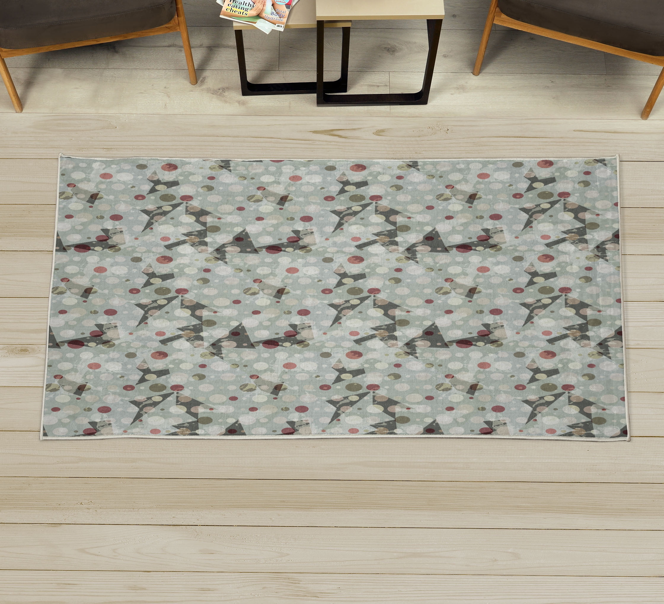 Abstract Decorative Rug, Colorful Circular Large Polka Dots Bubble ...