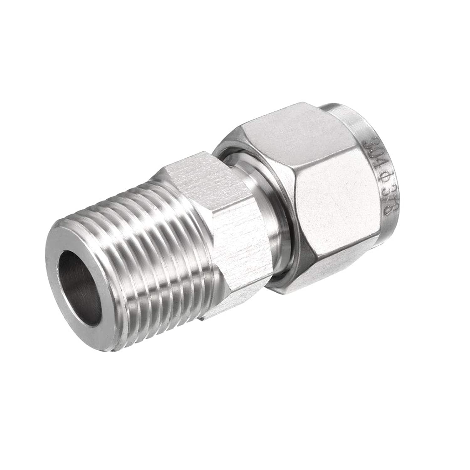 Uxcell Stainless Steel Compression Tube Fitting 3 8 inch NPT Male X 3 8