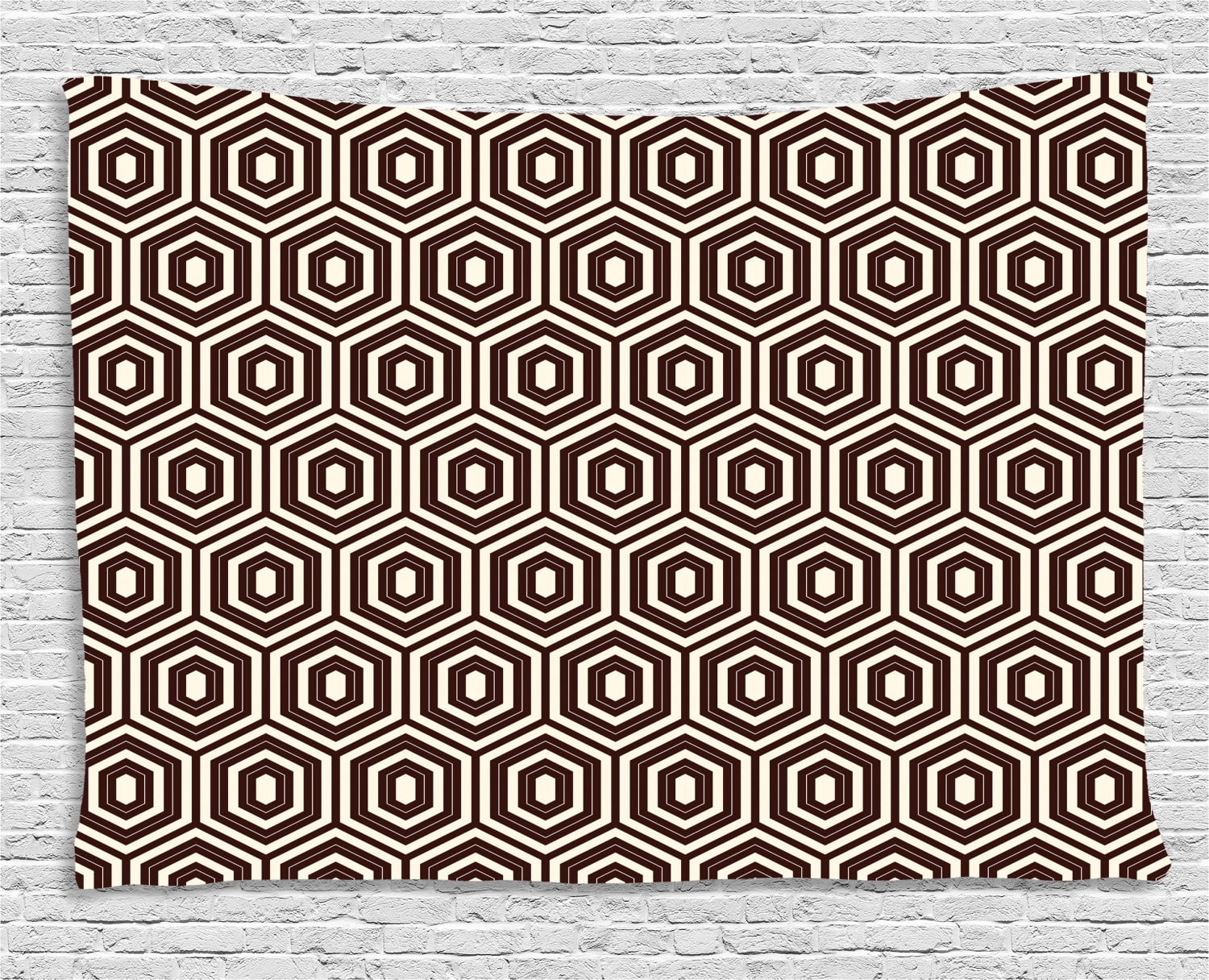 Geometric Tapestry, Outlined Hexagon Diamond Shapes Repeating Pattern ...
