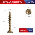 #8 x 1-1/4" Deck Screws (398Pcs) 2lb. Carbon Steel, Yellow, Flat Head ...