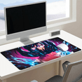 Cyberpunk Anime Girl Mouse Pad 35.4 x 15.8 inches Rubber Desk Mat with ...