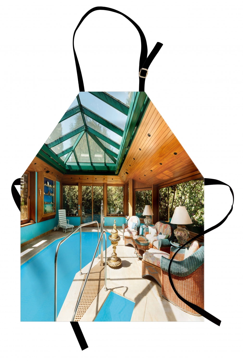 Modern Apron Residential House Large Indoor Pool Furniture Sunrays ...