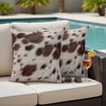 Brown Fur Texture Outdoor Throw Pillow Covers Set of 2, Country Farm ...