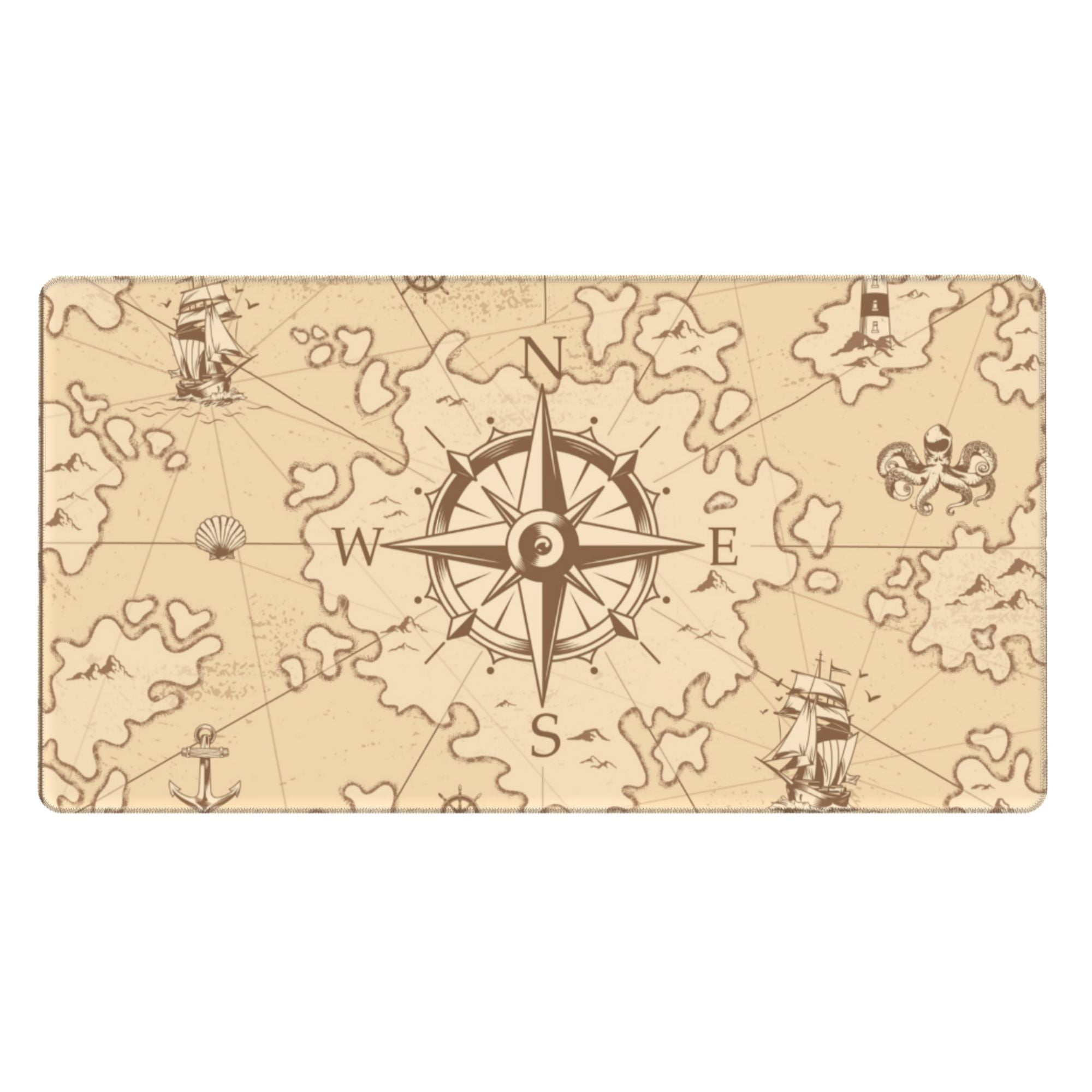 ZICANCN Gaming Mouse Pad, Retro Compass Map Large Mouse Mat Desk Pad ...